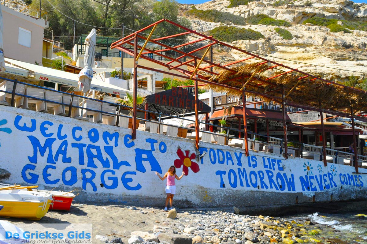 Matala Kreta - hippiedorp tussen de witte krijtrotsen